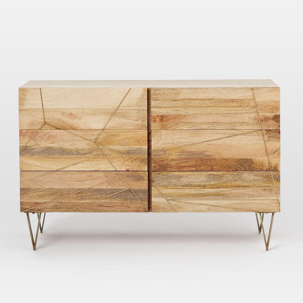 Roar Rabbit Brass Geo Inlay 6 Drawer Chest west elm United Kingdom